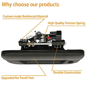 Tailgate Door Handle, Compatible with 2004-2012 Chevy Colorado & GMC Canyon & Isuzu i-280 / i-290 / i-350 / i-370, Exterior Rear w/ Keyhole | Replace# 80584, GM1915118 Tail gate Liftgate Latch Lock