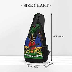 Funny Haiti Haitian Flag Sling Bag Crossbody Shoulder Chest Bag Outdoor Travel Backpack for Women And Men