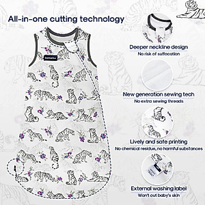 Domiamia Baby Sleep Sack 0.6 Tog Ultra Breathable Cotton Blend Muslin Toddler Sleeping Sack 24-36 Months Dryable Lightweight Unisex Wearable Blanket