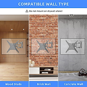 XINLEI Full Motion TV Wall Mount for Most 26-55 Inch Flat Curved TVs, Wall Mount TV Bracket with Swivel Articulating Extension Tilt Arm, Support up to 70lbs, Max VESA 400x400mm(MAP3)