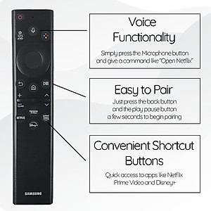 OEM Solar Replacement TV Remote Controller Fit for Neo QLED (2022) Smart Samsung Television QN32, QN43, QN50, QN55, QN65, QN75, QN85, QN98, Q60B, Q80B, QN90B, QN100B, QN800B, QN900B Models