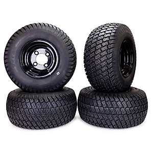 Set of 4 18x8.50x8 ATV Golf Go Cart Lawn Mower Tractor P322 Turf Tire Rim Assembly Black Steel Wheels 18" All Terrain Tires Compatible with EZGO Club Car Yamaha E-Z-GO Golf Cart