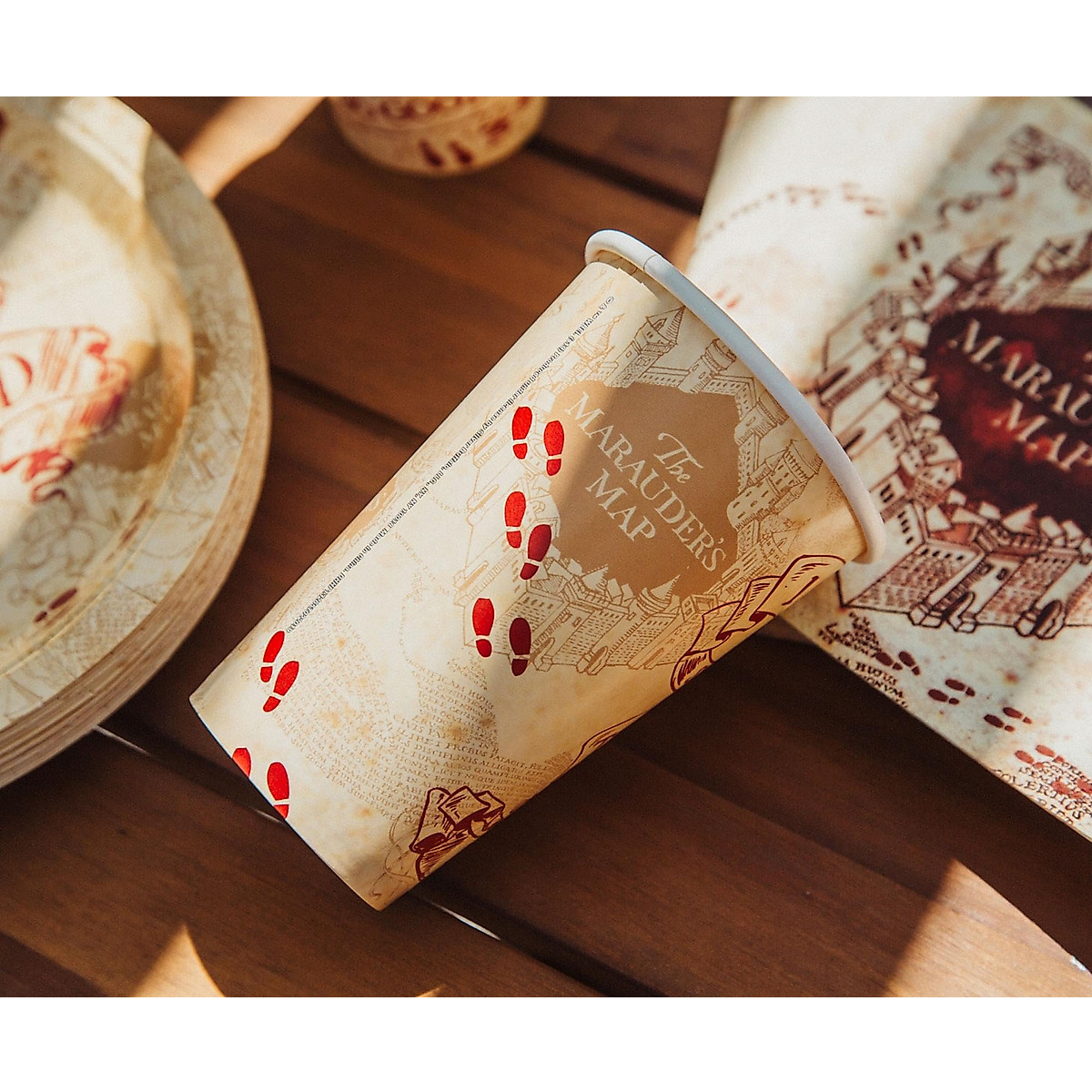 Silver Buffalo Harry Potter Mischief Managed Party Tableware, Paper Plates Cups Napkins Party Pack Set, 60 Piece,Yellow