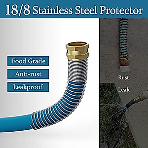 Gnimihz Heavy Duty Garden Hose, Reinforced Water Hose with 10 Patterns Sprayer Nozzle, 3/4" Solid Brass Fittings, Drinking Water Safe Material, All-weather, Burst 600 psi, 5/8 in x 25ft