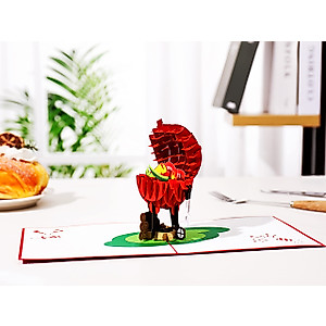 Liif BBQ Steak And Grill Barbecue Fathers Day Pop Up Card, 3D Greeting Card for All Occasions, Happy Birthday Card For Dad, Father, Husband, Boyfriend, Chef, Thank You, Retirement Card