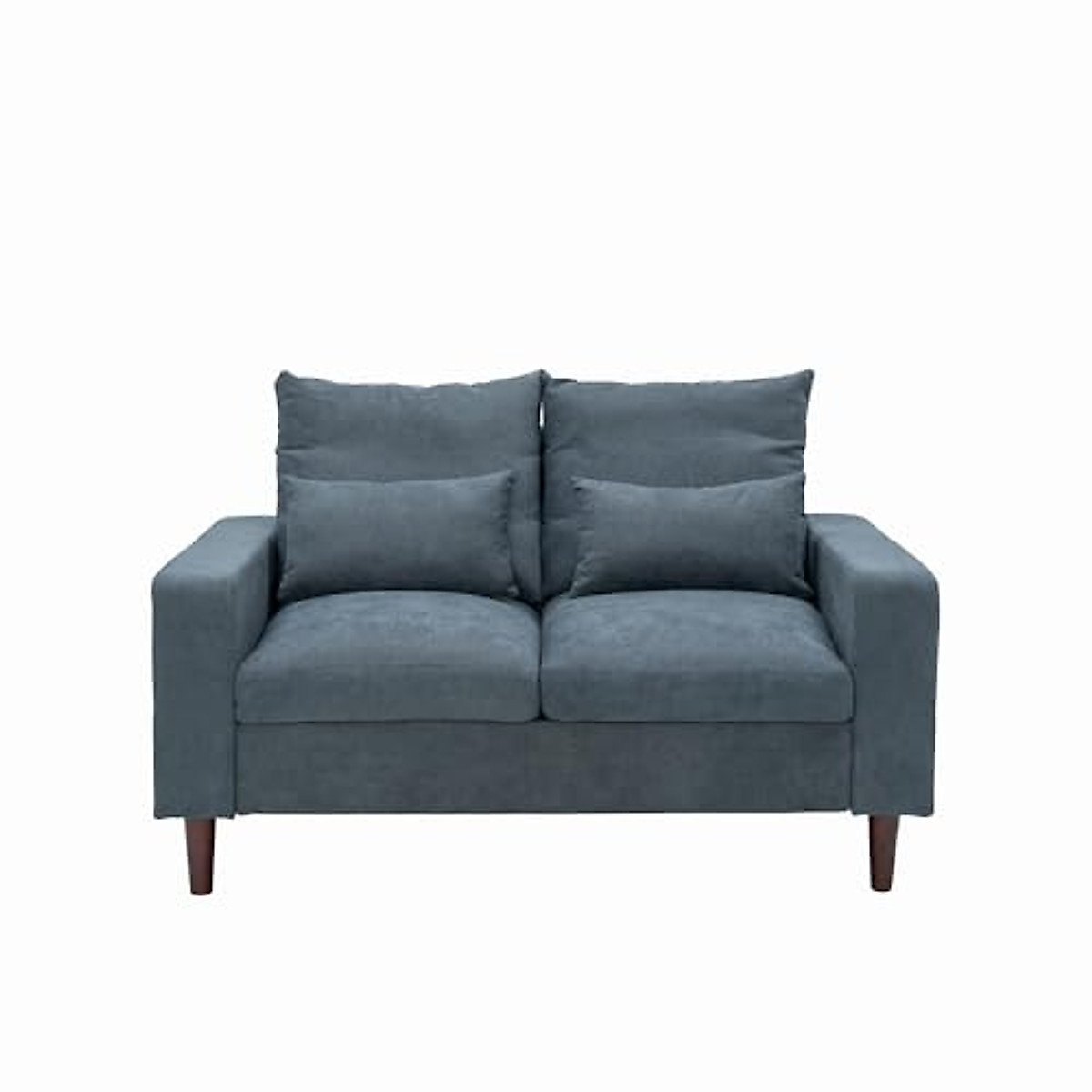 Panana Linen Fabric 2 Seater Loveseat with Armrest, Double Seat Compact Sofa Couch for Living Room Furniture (Grey)