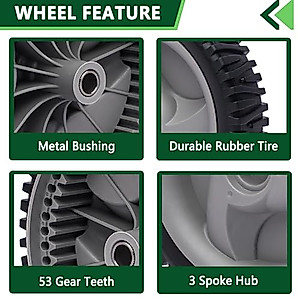 2 Pack Mower Front Drive Wheels for Craftsman Husqvarna 194231X460 401274X460 583719501 Wheel 8" X1-3/4