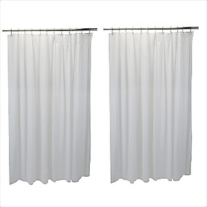 Bath Bliss 2 Pack Sanitized PVC Deluxe Heavy Weight Shower Curtain Liner | 6G | 70" x 72" | Rust Resistant Copper Grommets | Magnetic Hem | Reinforced Mesh Header | White