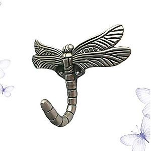 Cabilock Dragonfly Coat Hook Retro Iron Art Animal Hat Hook Wall Hanging Coat Hat Hook Door Back Hook for Home Hotel