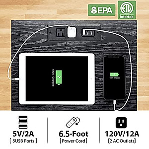 melos Nightstand with Charging Station and USB Ports, Bed Side Table/Night Stand with Drawer and Storage Shelf, 2 Tier End Table for Small Spaces, Side Tables for Bedroom, Living Room, Black