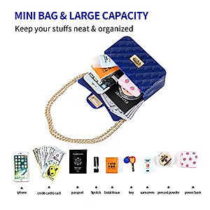 ONLVAN Summer Jelly Crossbody Bag Purse，Fashion Ladies Shoulder Bag, Candy Color Jelly Handbags, Crossbody Bag for Women Girls (Royal Blue)