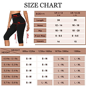 Women's Knee Length Leggings-High Waisted Capri Pants Biker Shorts for Women Yoga Workout Exercise Short Casual Summer