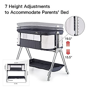 Gromast Toddler Bed Rails Guard Foldable Crib Rail Guard，Baby Bassinet Bedside Sleeper,