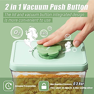 PINMILET Food Storage Containers with Lids Airtight Food Storage Containers 2 In 1 Vacuum Containers for Food BPA Free Plastic Cereal Containers Storage Dishwasher Safe 1 Piece