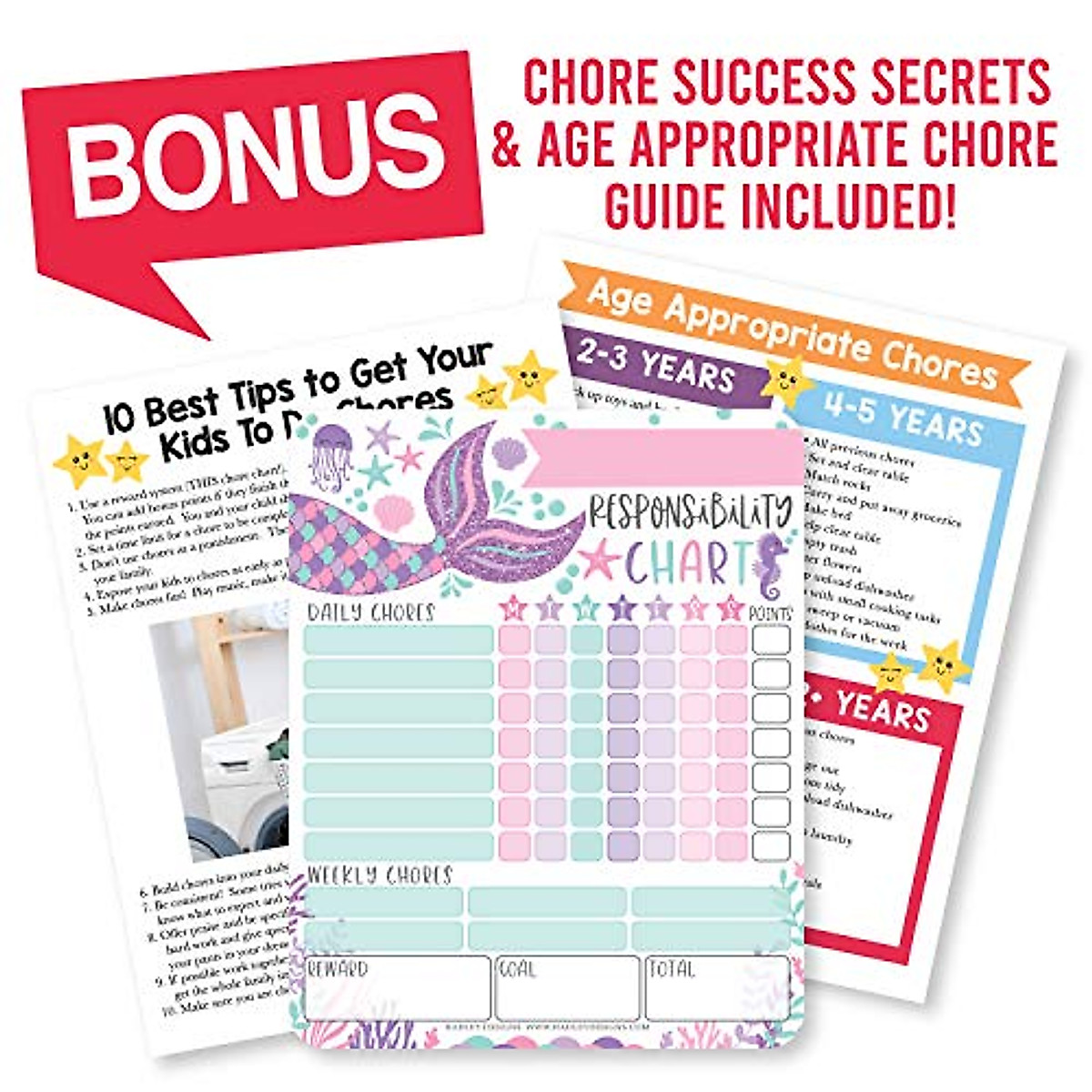 Mermaid Kids Chore Chart - Fun & Engaging Responsibility Tool