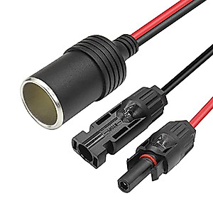 RIIEYOCA Solar Connector to Cigarette Lighter Female,12AWG Cable 12V-24V Cigarette Lighter Female Seat Connect Solar Panel,for Cigarette Lighter Connecting The Device to Supply Power use