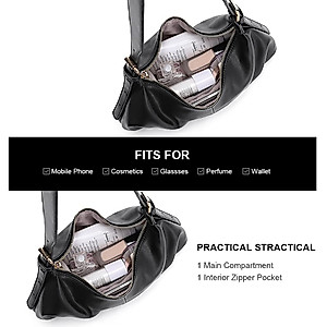 CLUCI Shoulder Bag,Purses for Women Dumpling Small Hobo Bags Vegan Leather Ladies Clutch with Adjustable Strap