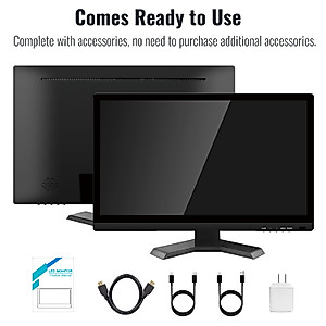 Pisichen Computer Monitor, 22 Inch PC Monitor HD 1920x1080, Monitor with HDMI & VGA Interface, 5ms, 75Hz, Brightness 250 cd/m², Computer Screen for Laptop/PS3/PS4, Built-in Speakers
