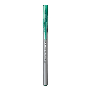 BIC Round Stic Grip Xtra Comfort Ballpoint Pen, Medium Point (1.2mm), Green, 12-Count