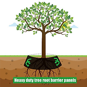 Joewuzun Tree Root Barrier 18in Root Barrier Grass Weed Barrier Bamboo Barrier Garden Edging for Landscape Edging Blocks 15ft
