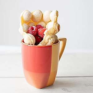 Bubble Waffle Maker - Electric Non stick Hong Kong Egg Waffler Iron Griddle w/ Ready Indicator Light - Ready in under 5 Minutes- Free Recipe Guide Included, Make Delicious Waffle Ice Cream Cones, Gift