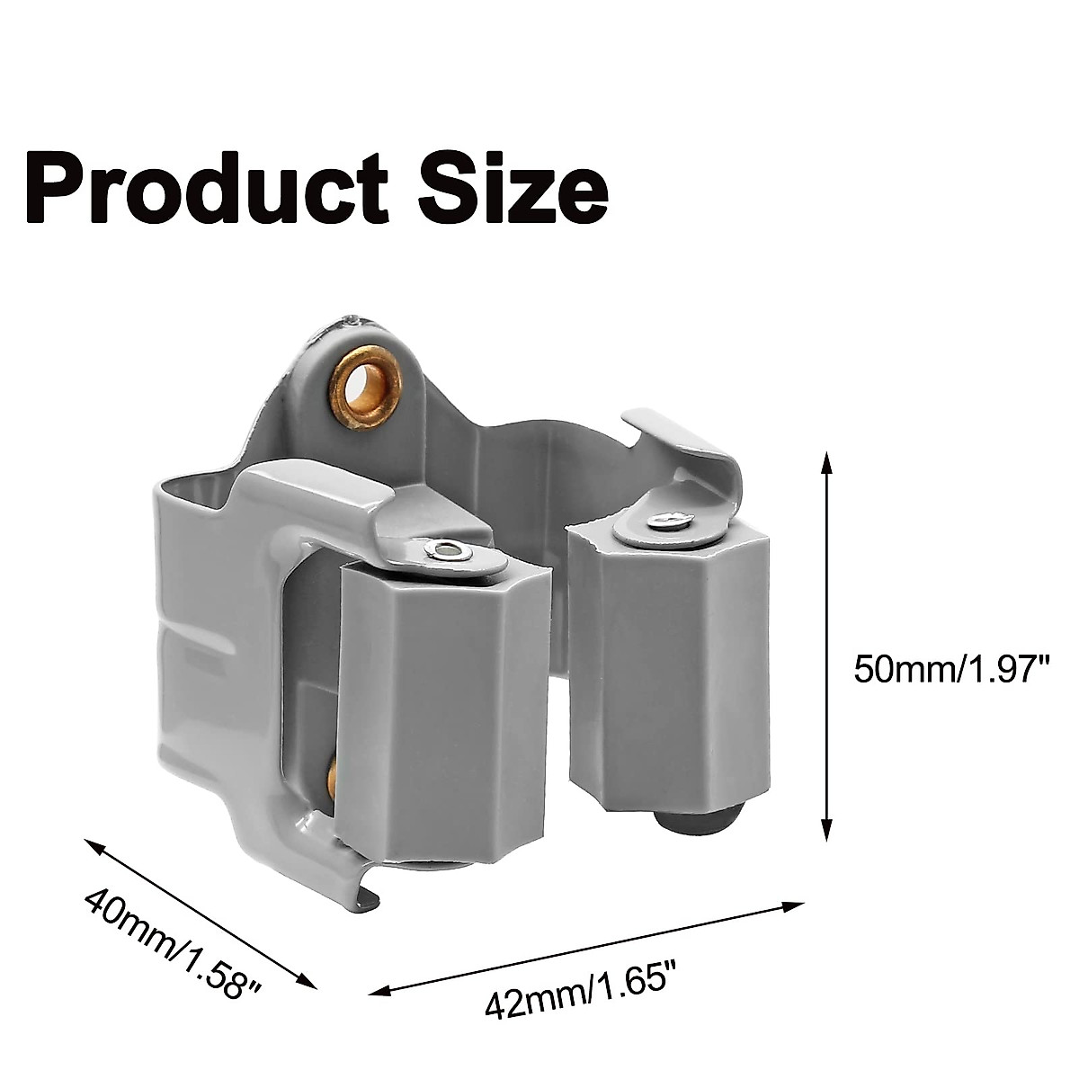 Waziaqoc 5PCS Wall Mount Broom Mop Holder, Bathroom Mop Hanger Wall Mounted Mop Clip with Screws for Garden Bathroom Kitchen - Grey