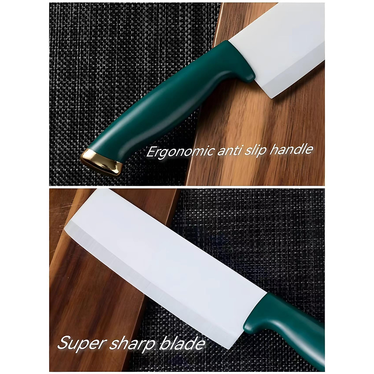 DESIAR Ceramic Knife 6.5 inch Vegetable Knife for Kitchen+Sharp Chopping Knife +Ceramic Cutting Knives with Sheath Cover+Easy To Clean Chef Butcher Knife With Gift Box (green)