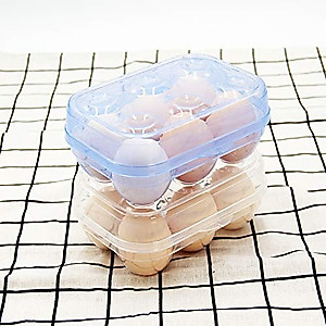 JAMOR 6 Grid Egg Storage Box Refrigerator Crisper Egg Protection Box Portable Egg Carriage Container For Camping Picnic Essential (White)