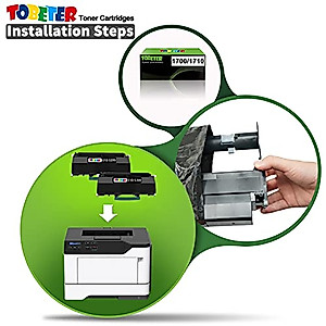 ToBeter Compatible 1700 1710 Toner Replacement for Dell 1700 1710 310-5400 310-7039 310-7022 Toner Cartridge for 1700 1700N 1710 1710N Printers (6,000 Pages, High Yield, 2 Black)