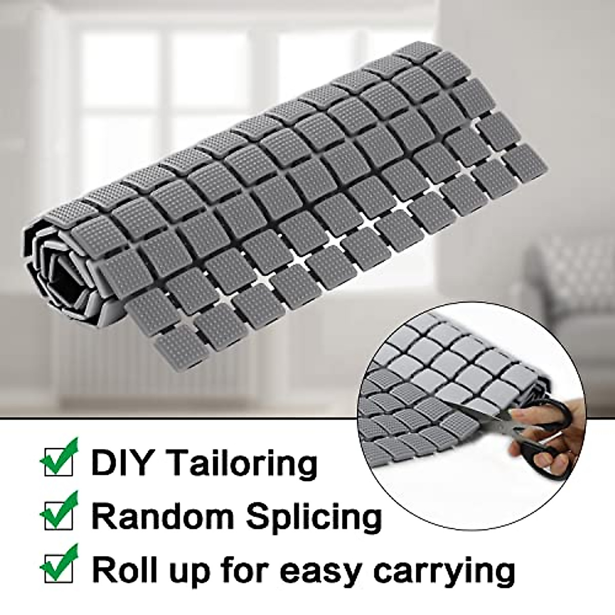 BEMISO Non Slip Massage Bathtub Mat,Shower Mat Non Slip 33.4 x 15.7 Inch Large Size with Suction Cups and Drain Holes Bath Mat for Tub