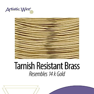 Artistic Wire 18 Gauge Tarnish Resistant Brass Craft Jewelry Wrapping Wire, Gold Color, 10 yd