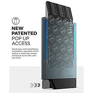 VULKIT Pop up Credit Card Holder Minimalist Metal Business Card Case RFID Blocking Front Pocket Wallet for Men or Women(Space Grey)