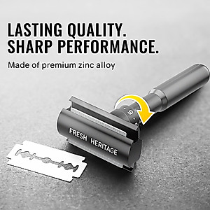 Safety Razor, Double Edge Razor - Adjustable Double Edge Safety Razor, Safety Razors for Men - Men's Safety Shaving Razors with 10 Stainless Steel Safety Razor Blade, Blades for Men, Gifts for Men