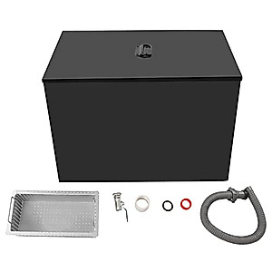 SNKOURIN 20 LB Commercial Grease Interceptor, Under Sink Grease Trap with 2.2 GPM Flow Rate, Stainless Steel Grease Traps for Restaurant Canteen Factory Home Kitchen, Black