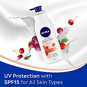 Nivea Natural Glow Cell Repair Body Lotion | With SPF 15 and 50X Vitamin C | 13.52 Fl Oz | Pack of 1