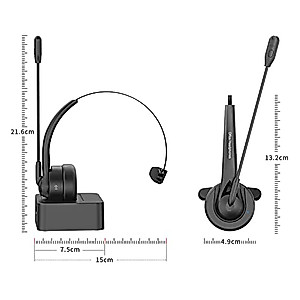 Docooler 2.4GHz Wireless Headphones Call Center Earphone On Ear Headset BT 5.2 with Noise Cancelling Microphone Adjustable Headband Quantity Control with Charging Dock