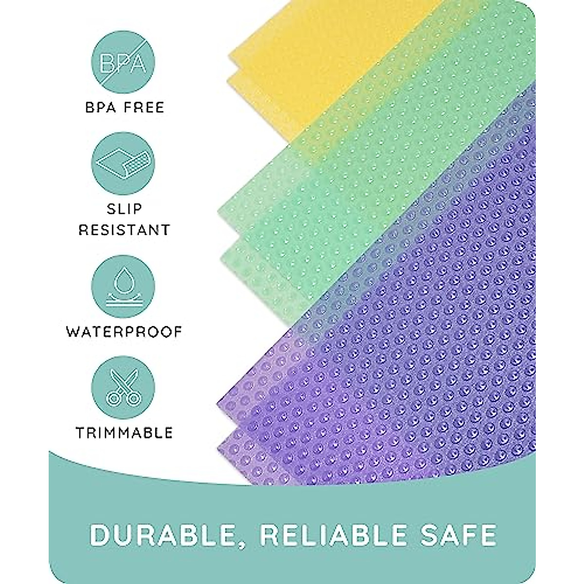 JULY HOME Refrigerator Shelf Liners, Fridge Organizers & Storage, Fridge Mats for Fruit and Vegetables, Washable Fridge & Drawers Liners, Protects Against Spills, Slip Resistant (6 Pack, 17.7"x11.4")