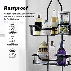 lutwsula Shower Caddy Hanging,Shower Organizer Hanging With Hooks For Shower Sponge,Stainless Steel Hanging Shower Organizer With Toothpaste Holder Shower Shelves for Bathroom Decor-Black.