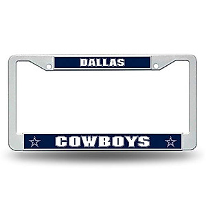 Rico Industries NFL Plastic License Plate Frame, Dallas Cowboys , 6 x 12.25-inches