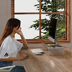 Zimilar 20 inch Large Acrylic Monitor Stand Riser, Crystal Clear Monitor Riser, Acrylic Computer Stand Riser with Keyboard Storage for Computer, Laptop, PC,iMac