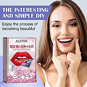 Tooth Gem Kit, DIY Fashionable Tooth Ornaments with Light and Glue, 2 Colors Teeth Diamonds Jewel Kit