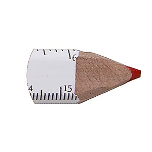 RevMark Carpenter Pencil 24 Pack White with Red Lead and Printed Ruler, Made in The USA. Quality Cedar Wood for Carpenters, Construction Workers, Woodworkers, Framers. Medium Lead Bulk Lumber Pencils