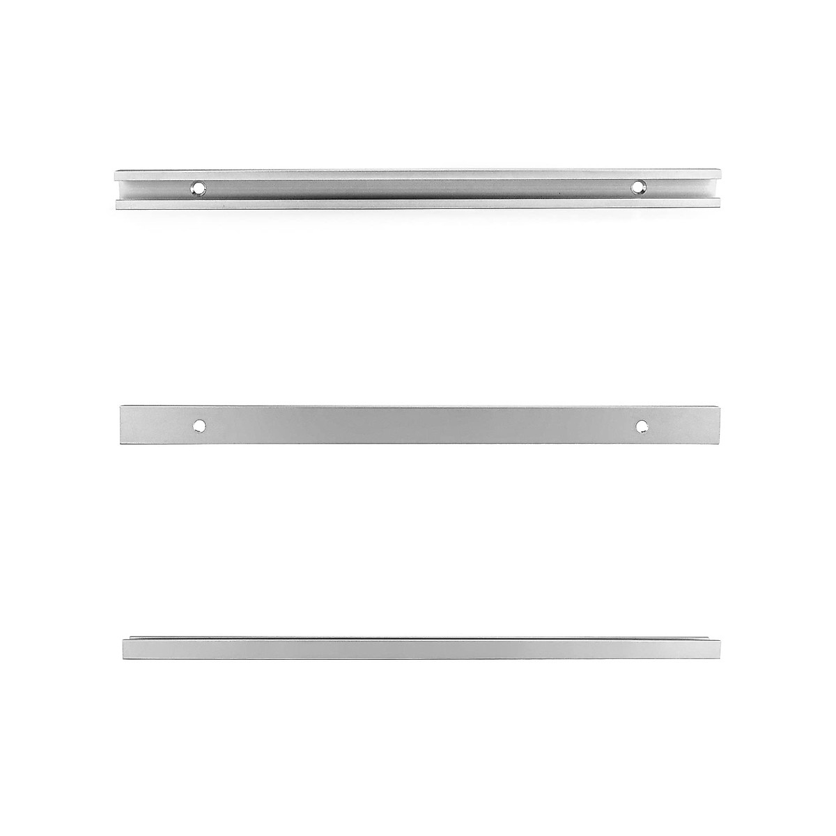 QWORK 12" T-Track, 4 Pack Aluminum Double Track with Mounting Holes for Woodworking