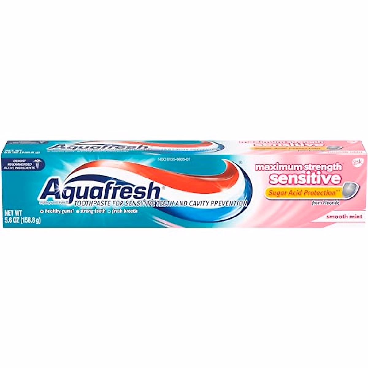 Aquafresh Maximum Strength Toothpaste for Sensitive Teeth, Smooth Mint, 5.6 Ounce (Pack of 1)