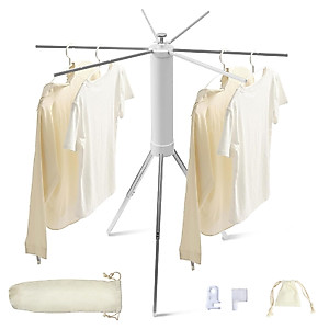 ZJRDYYK Tripod Clothes Drying Rack, Portable Collapsible Laundry Drying Rack Freestanding for Clothes Towels Dorm Camping Outdoor Travel