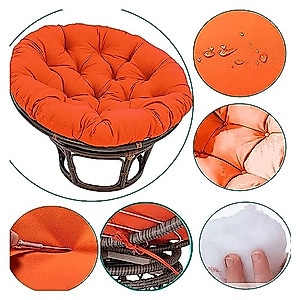 SNIME Cushion Round Saucer Chair Cushion, Outdoor Waterproof Egg Chair Cushion, Hanging Rattan Swivel Chair Cushion (Color : Light Green, Size : 120x120cm)