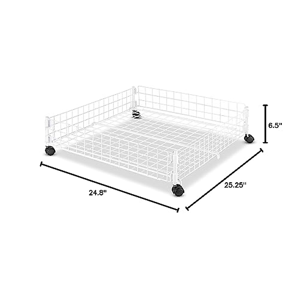 Whitmor Rolling White Wire Underbed Cart