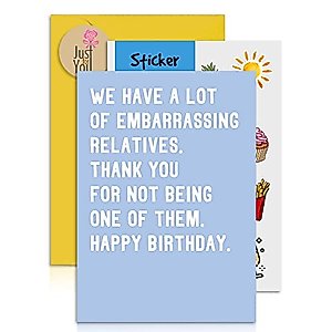 Pibypil Funny Happy Birthday Card For Sister In Law, Mother In Law, Son In Law, Daughter In Law, Brother In Law