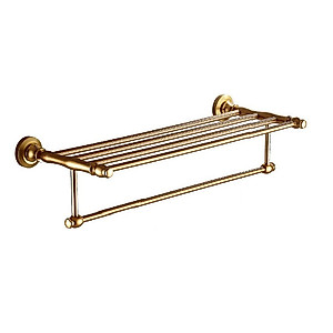 Towel Rack European Style Antique Towel Rack Bath Towel Holder, Space Aluminum Retro Copper Bathroom Shelf, Bathroom Hardware Towel Shelf