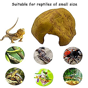 Reptile Rock Hide Cave Resin Rock Hideout Reptile Shelter Habitat Accessories Terrarium Decoration for Gecko Spider Snake Frog Tortoise and Other Small Animals